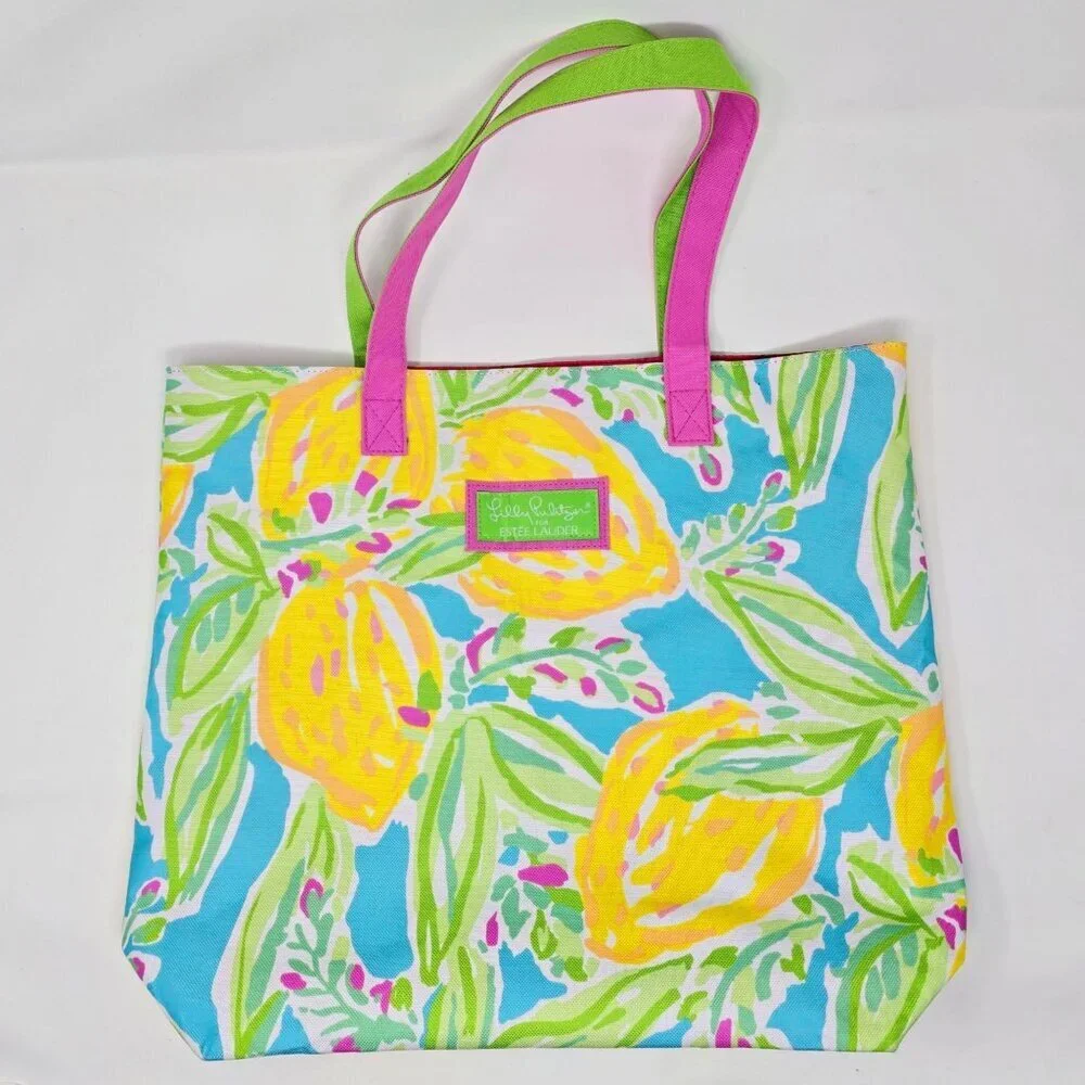 Lilly Pulitzer | Bags | Lilly Pulitzer Floral Canvas Tote Bag Este ...